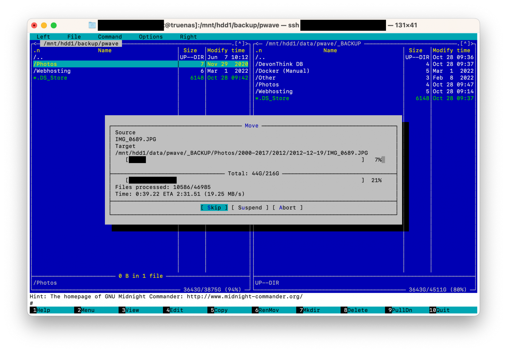 Understanding Local / SSH Operations (Midnight Commander) | TrueNAS Community